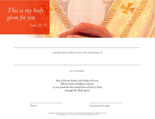 Certificate - Catechetical Sunday 2022 (English and Spanish versions ...